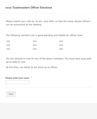 Presidential Election Form Template | JotForm