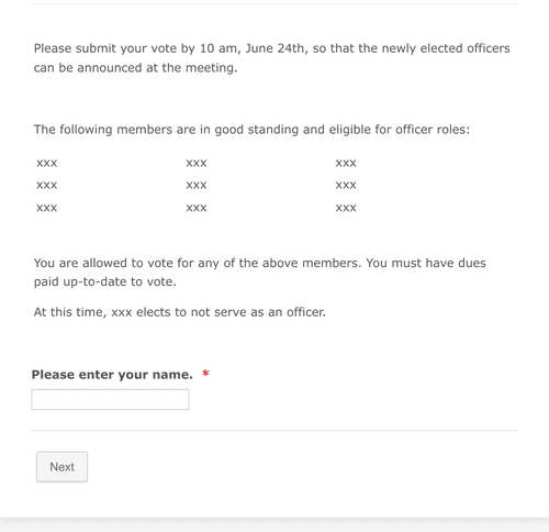 Officer Election Form Template | Jotform
