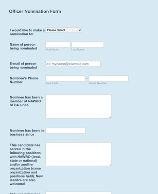 Officer Nomination Form Template | Jotform