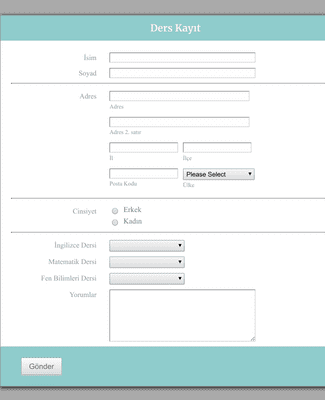 Öğrenci Ders Kayıt Form Şablonu | Jotform