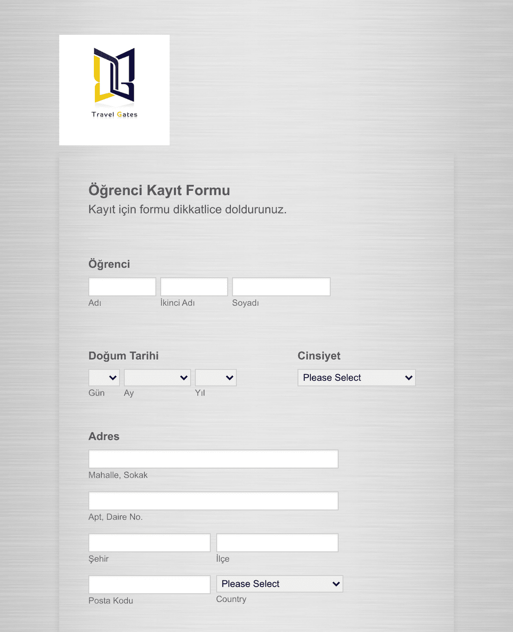 Öğrenci Kayıt Formu - 2 Form Şablonu | Jotform