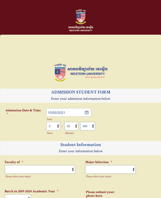 FAD-FSET ONLINE ADMISSION FORM 2020 Form Template | Jotform