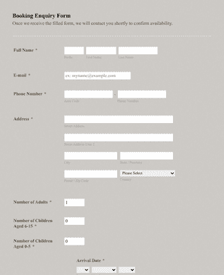 Online Booking Enquiry Form Template | Jotform