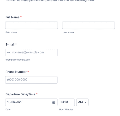 Online Booking Form Template | Jotform