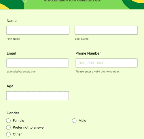 Online Coaching Application Form Template | Jotform