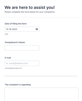 Online Complaint Form Template | Jotform