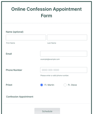 Online Confession Appointment Form Template | Jotform