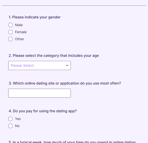 Online Dating Survey Form Template | Jotform