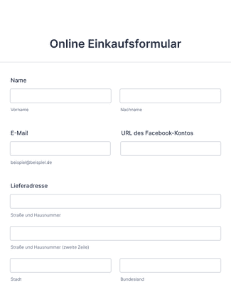 Online Einkaufsformular Formularvorlage | Jotform