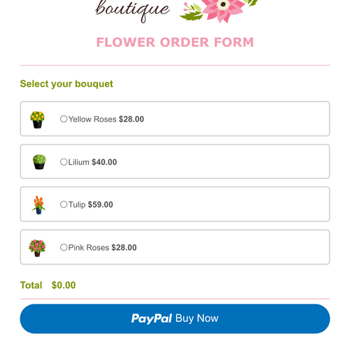 Online Flower Order Form Template | Jotform
