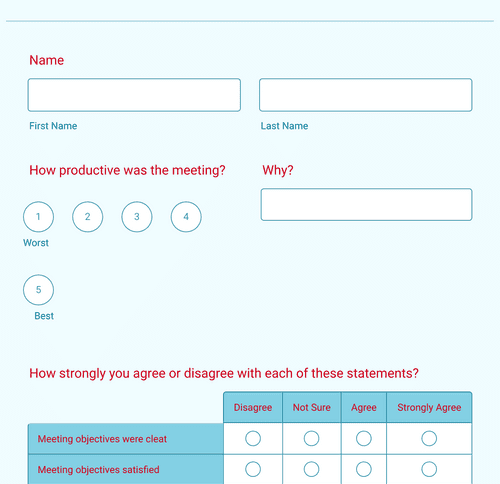 Online Meeting Evaluation Form Template | Jotform