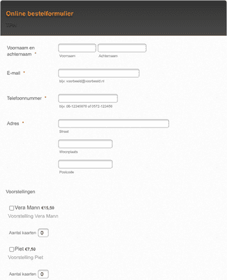 Online Bestelformulier Formulier Sjabloon | Jotform