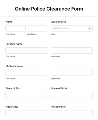 Online Police Clearance Form Template | Jotform