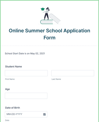 Online Summer School Application Form Template | Jotform