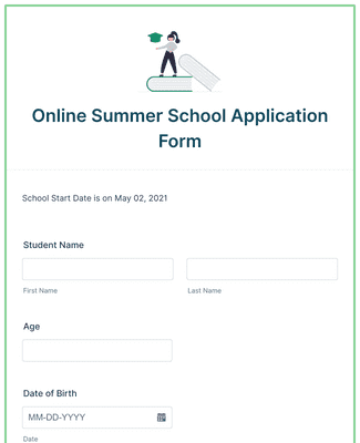 Online Summer School Application Form Template | Jotform