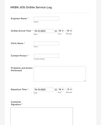 Onsite Service Log Form Template | Jotform