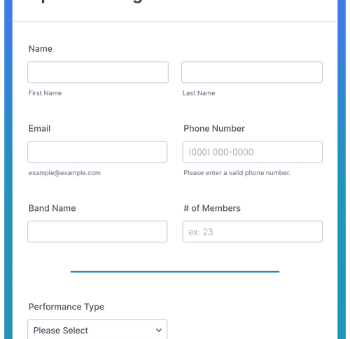 Open Mic Registration Form Template | Jotform