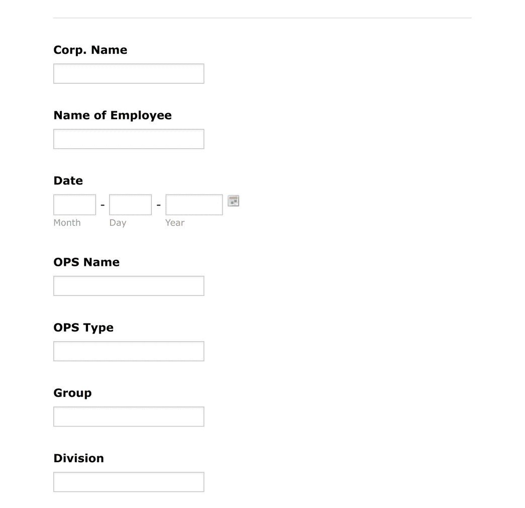 Operations Write-UP Form Template | Jotform