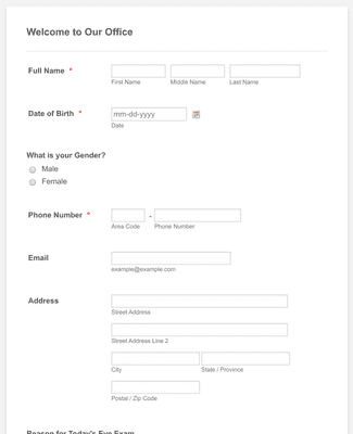 Optometry Patient Information Form Template | Jotform
