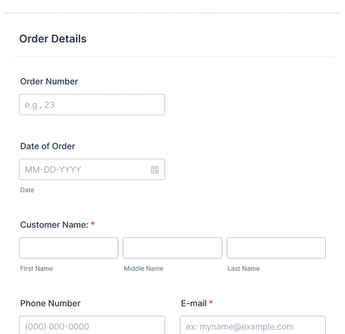 Order Confirmation Form Template | Jotform