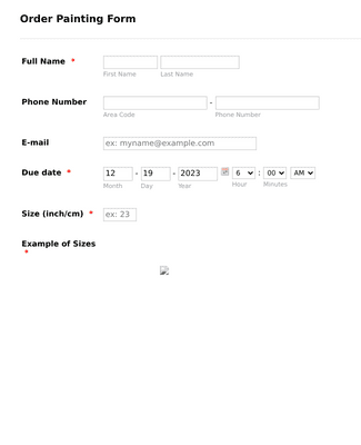 Order Painting Form Template | Jotform