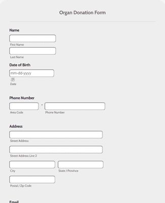 Organ Donation Form Template | Jotform
