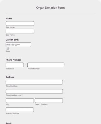 Organ Donation Form Template | Jotform