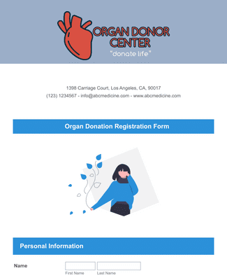Organ Donation Registration Form Template | Jotform