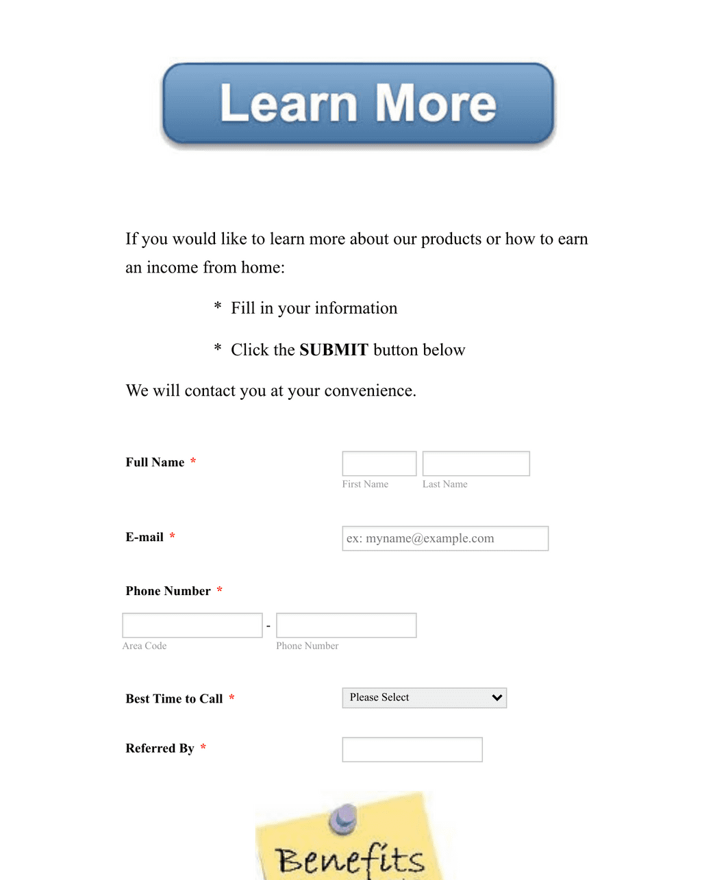 Our Product Training Learn More Form Template | Jotform