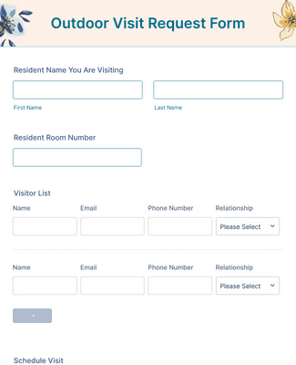 Outdoor Visit Request Form Template | Jotform
