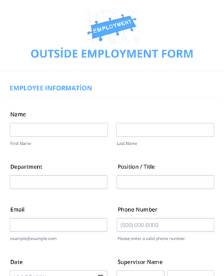 Outside Employment Form Template | Jotform