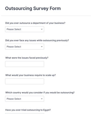 Outsourcing Survey Form Template | Jotform
