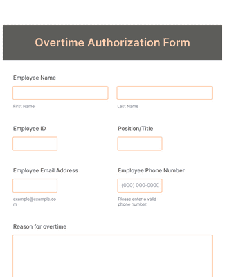 Overtime Authorization Form Template | Jotform