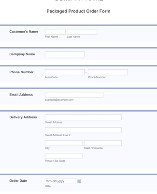 Packaged Product Order Form Template | Jotform