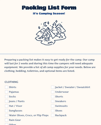 Packing List Form Template | Jotform