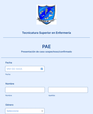PAE Plantilla de formulario | Jotform