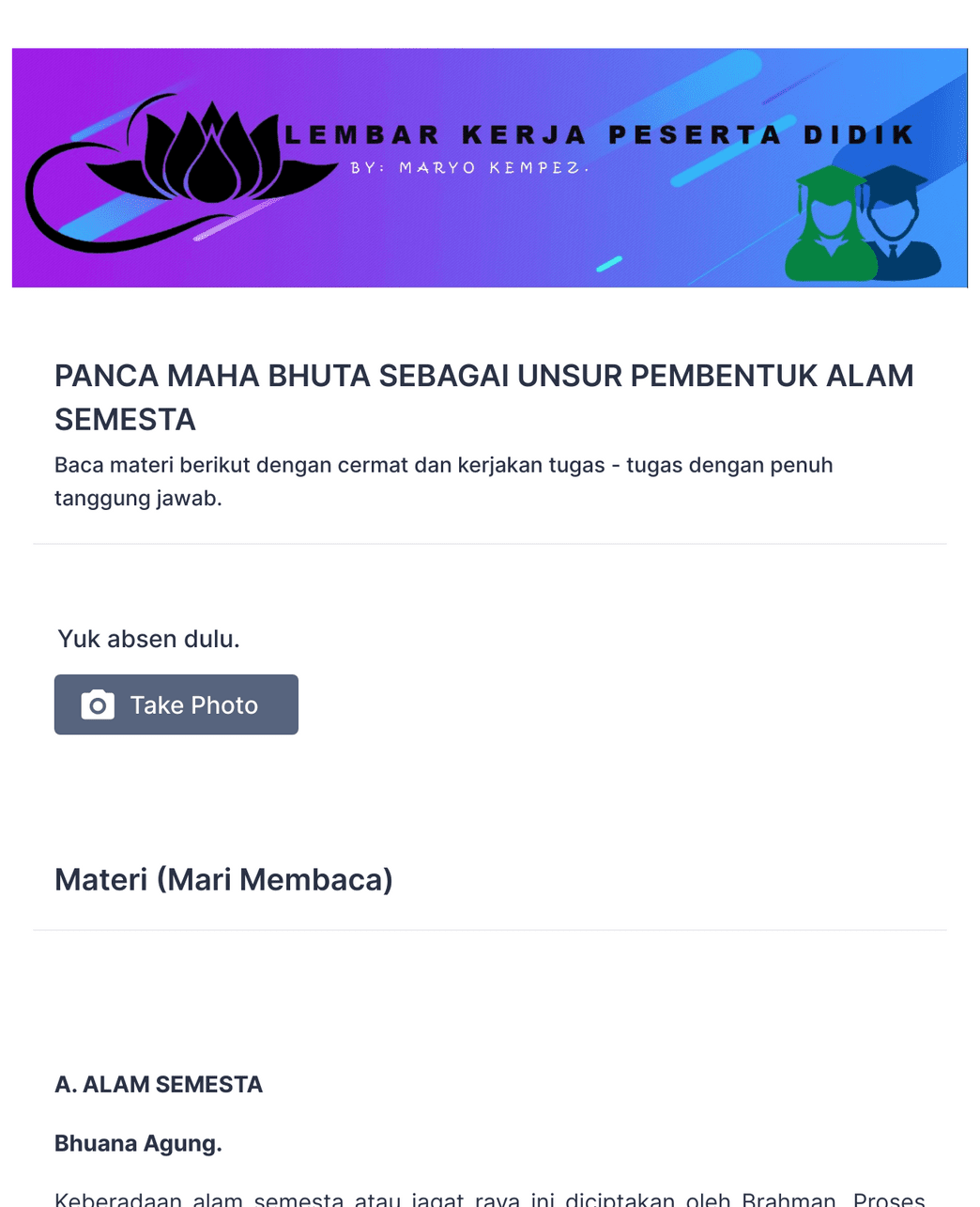 PANCA MAHA BHUTA SEBAGAI UNSUR PEMBENTUK ALAM SEMESTA Template Formulir ...