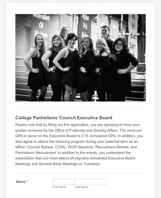 Executive Board Application Form Template | Jotform