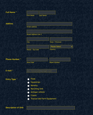 Parade Entry Form Template | Jotform