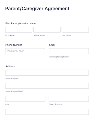 Parent Agreement Form Template | Jotform
