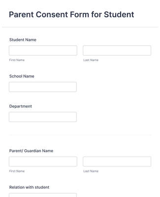 Parent Consent Form for Student Form Template | Jotform