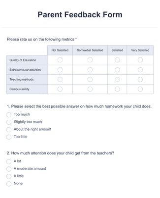 Parent Feedback Form Template | Jotform