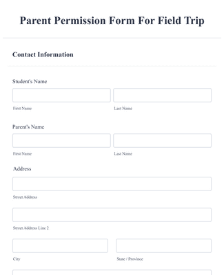 Parent Permission Form For Field Trip Form Template | JotForm