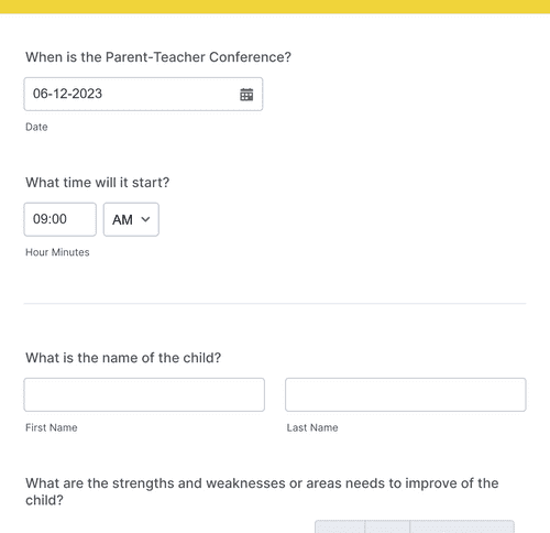 Parent Teacher Conference Form Template | Jotform