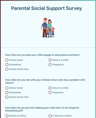 Parental Social Support Survey Form Template | Jotform