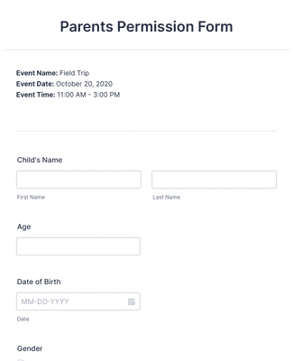 Parents Permission Form Template | Jotform