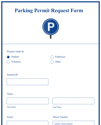 Parking Permit Request Form Template | Jotform