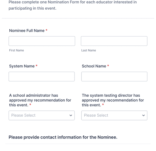 Participant Nomination Form Template | Jotform