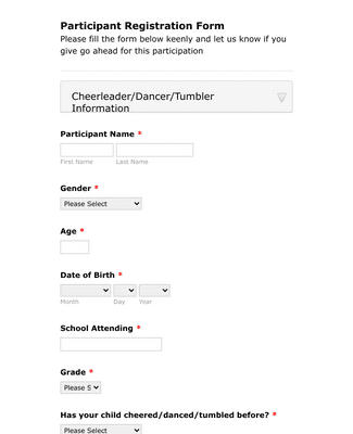 Participant Registration Form Template | Jotform