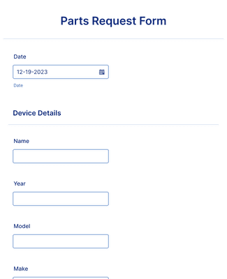 Parts Request Form Template | Jotform
